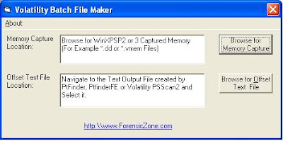 ForensicZone: Volatility Batch File Maker