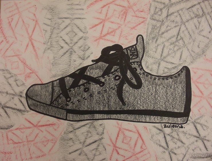 DRAWS Attention!!!: Shoe Drawing with Texture!!