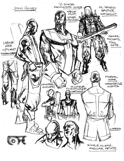 ghettoManga: John Henry concept art by Jose Holder