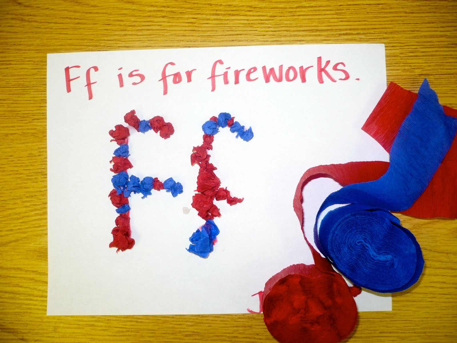 Centers and Circle Time: Preschool Activity: "F" is for Fireworks