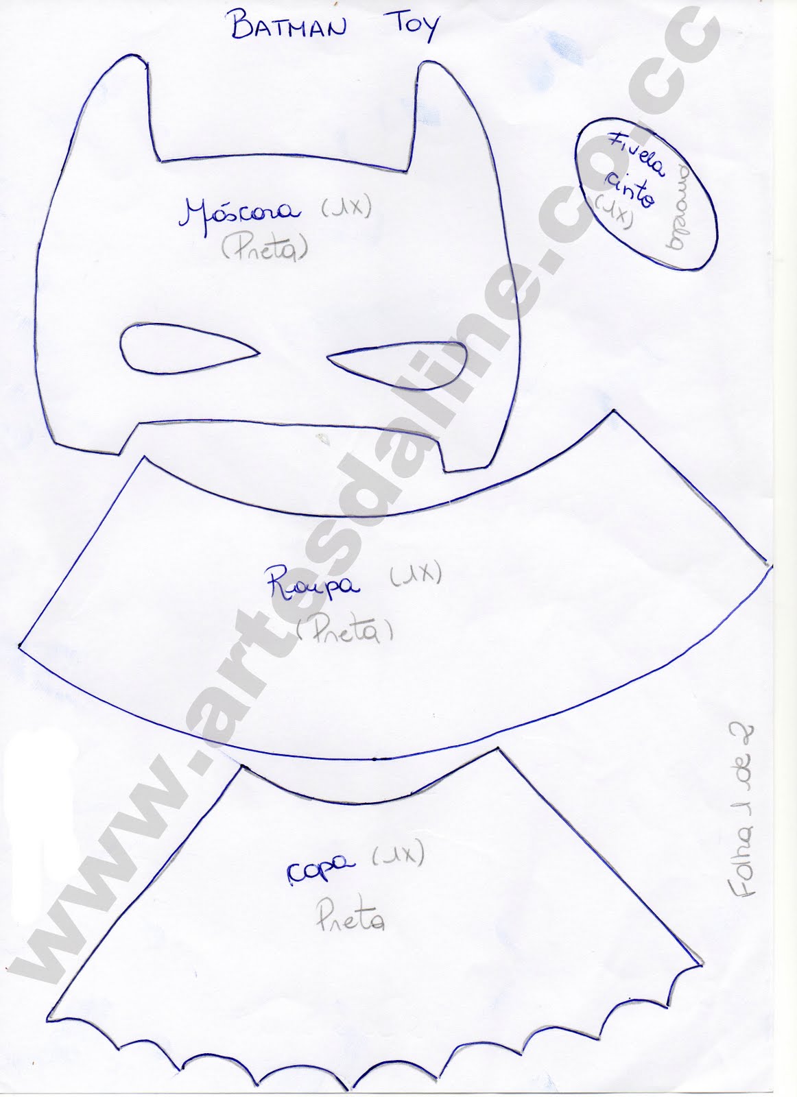 Artes d Aline: Presente - Molde batman toy