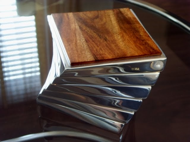 Design Trawler: Nambé Twist Coasters - Acacia and Alloy