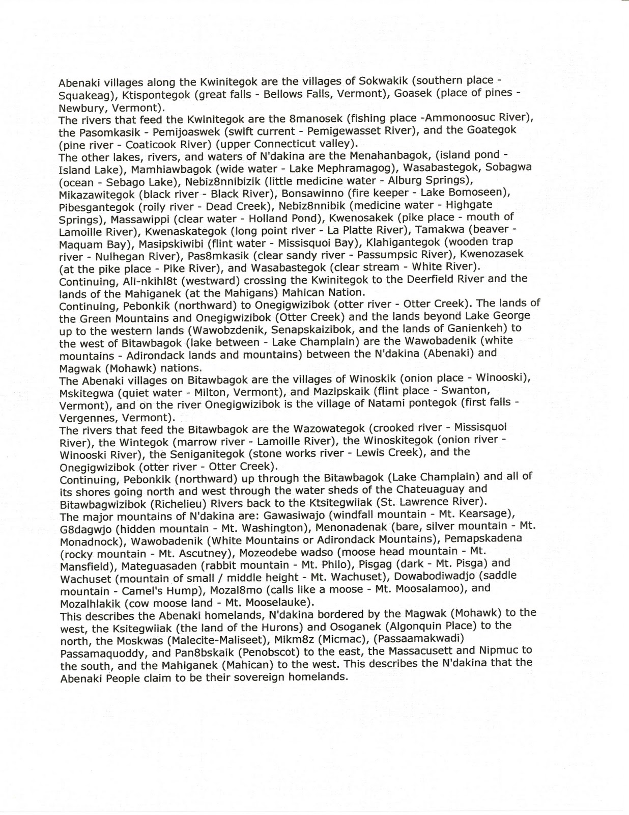 The Reinvention of the Alleged Vermont and New Hampshire Abenakis ... The Reinvention of the Alleged Vermont and New Hampshire Abenakis ...