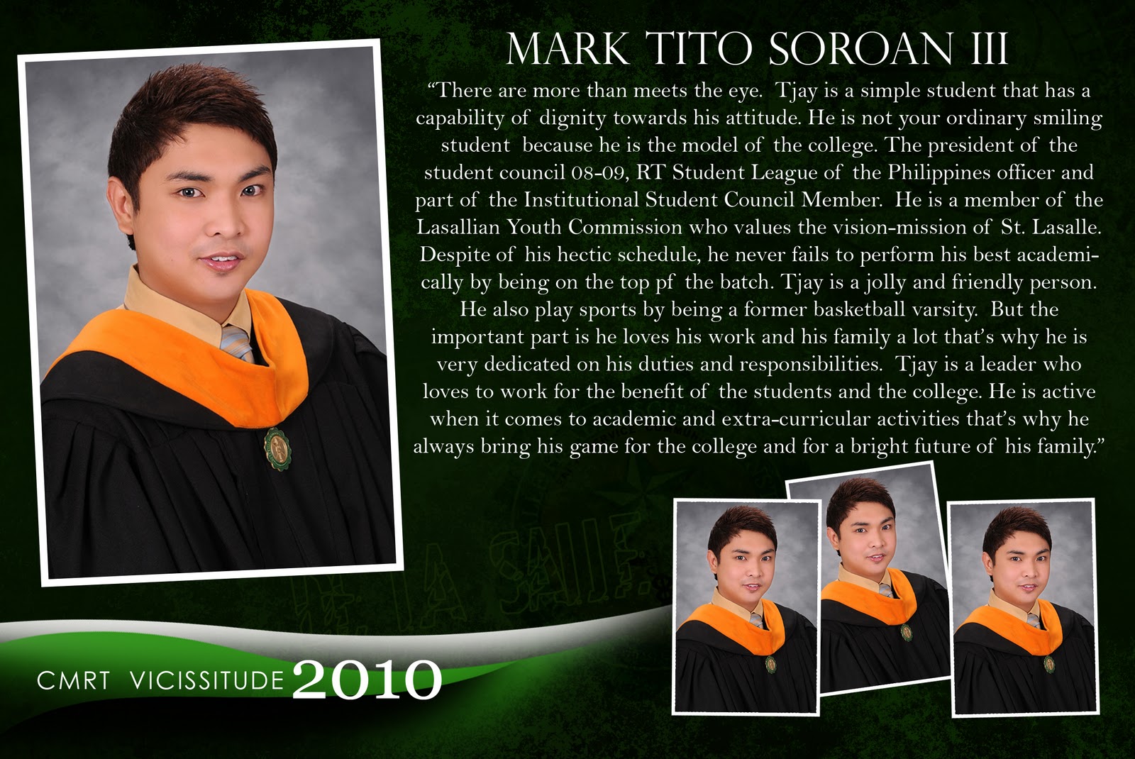 RANDOM HUES: CMRT PROJECT: Graduate Page Cover and Individual Graduate Page