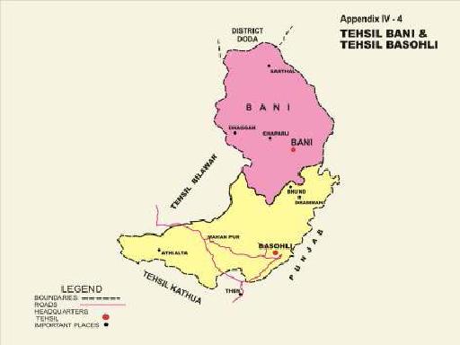 Jammu Kashmir Stark Realities: tehsil Bani tehsil Basohli map
