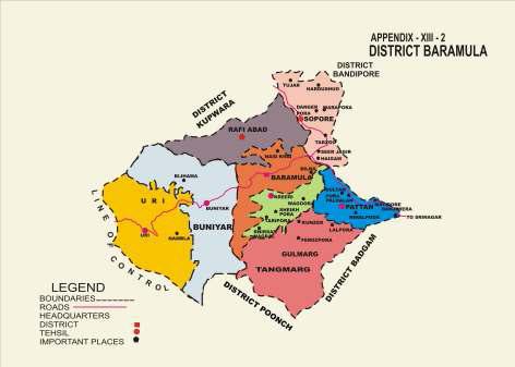 Jammu Kashmir Stark Realities: MAP SHOWING THE BOUNDARIES OF DISTRICT ...