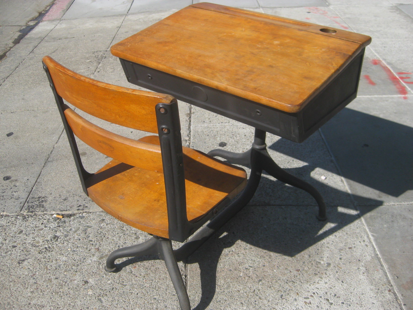 UHURU FURNITURE & COLLECTIBLES: SOLD - Your Parents' School Desk - $85