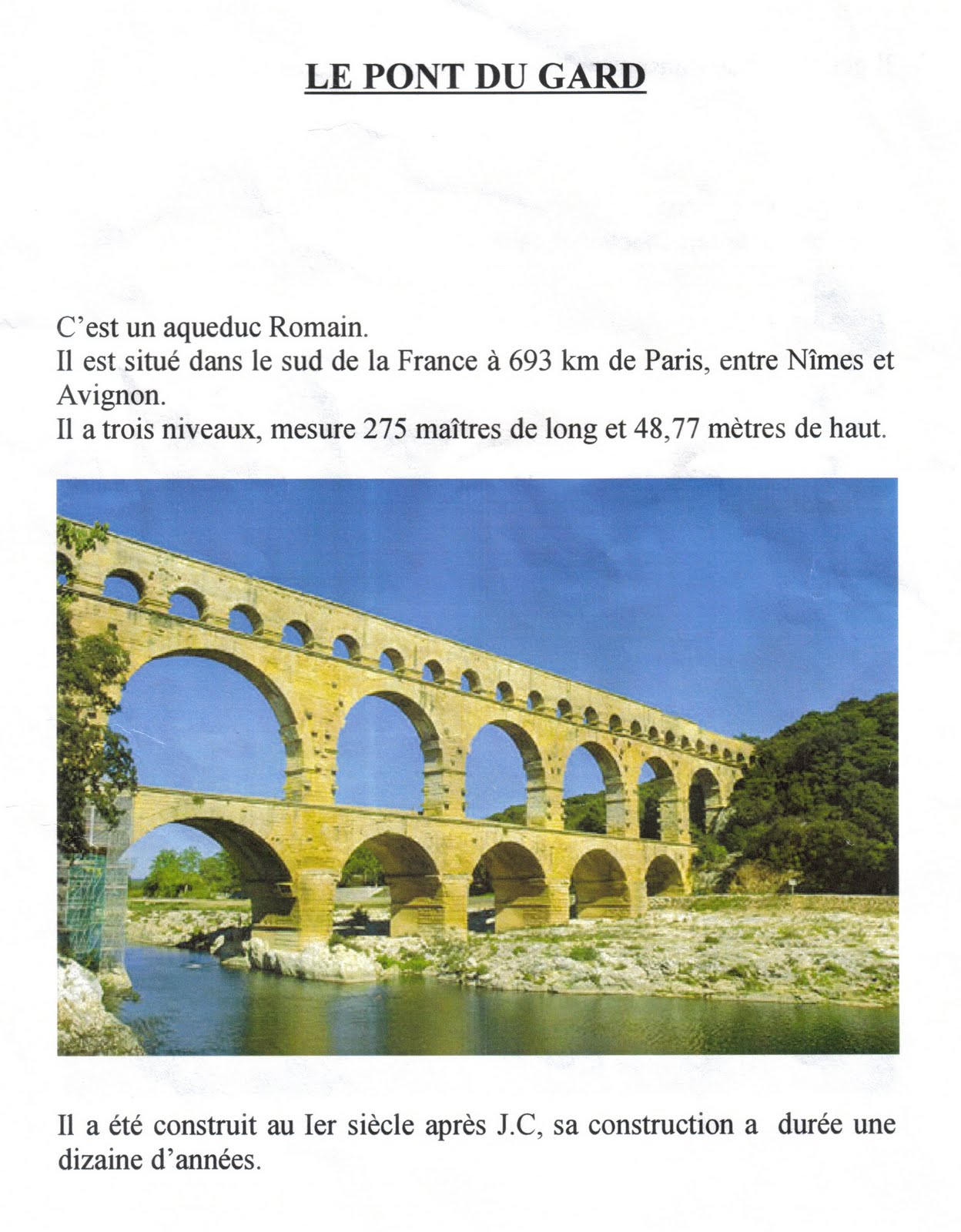 ce2alangevin: EXPOSES...Le pont du Gard, par David (et Yanis)