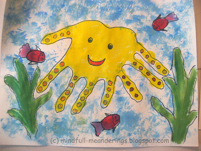 Handprint Octopus - Artsy Craftsy Mom