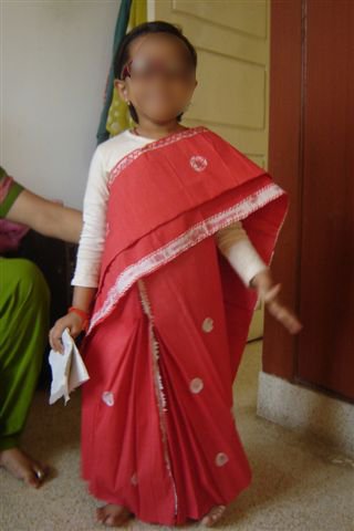 Crepe paper Saree - Artsy Craftsy Mom