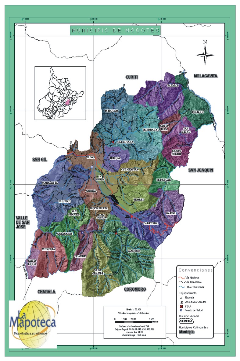 Atlas de Santander Municipios Provincias y Veredas: MOGOTES