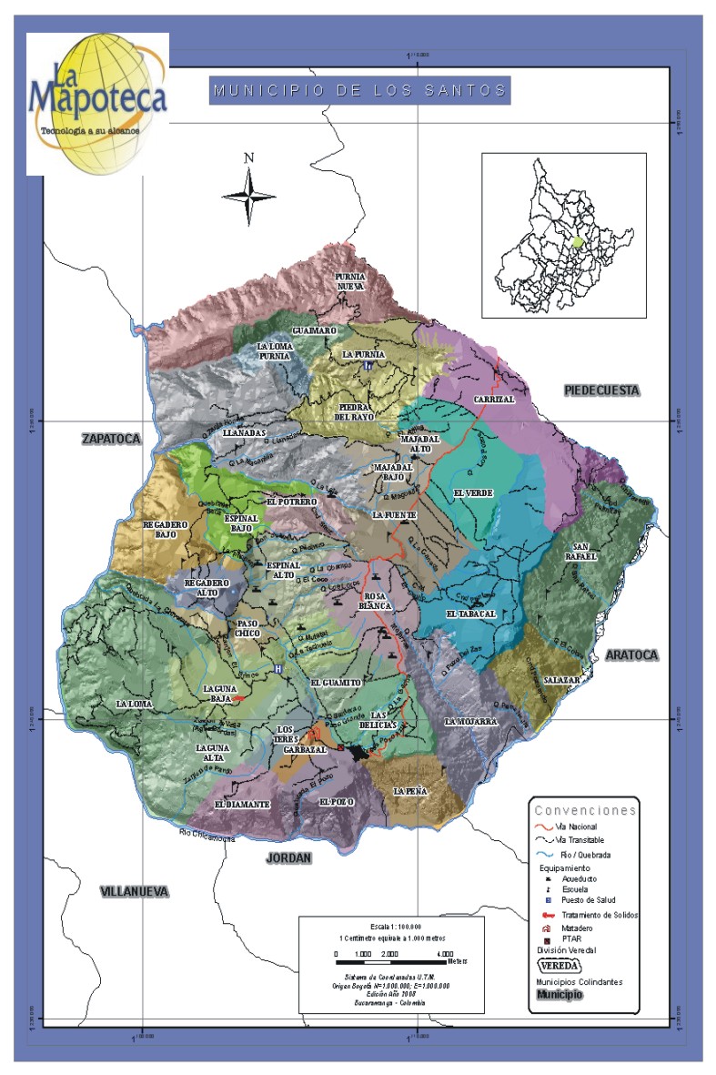Atlas de Santander Municipios Provincias y Veredas: LOS SANTOS