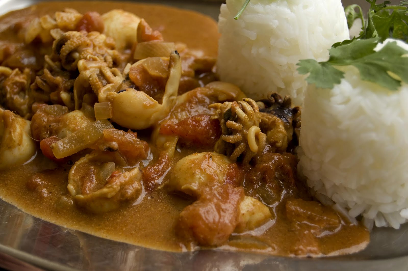 un demi siècle de recettes: Supions au curry.