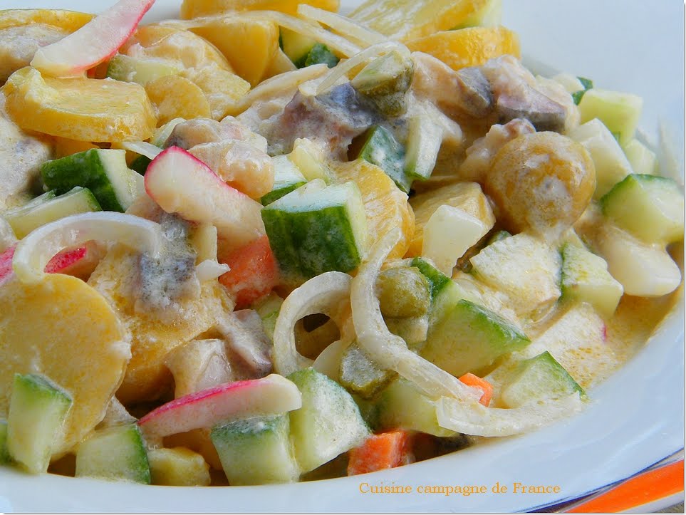 Cuisine et Campagne de France : Salade aux filets de harengs fumés