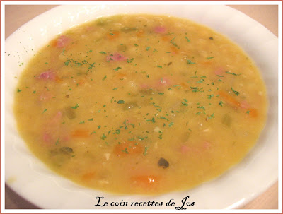 Le coin recettes de Jos: SOUPE AUX POIS ET JAMBON