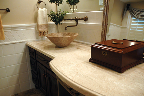 The Granite Gurus: Durango travertine vanity