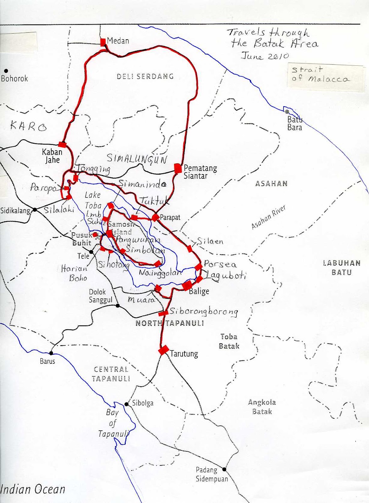 Batak Textiles: N Sumatra map