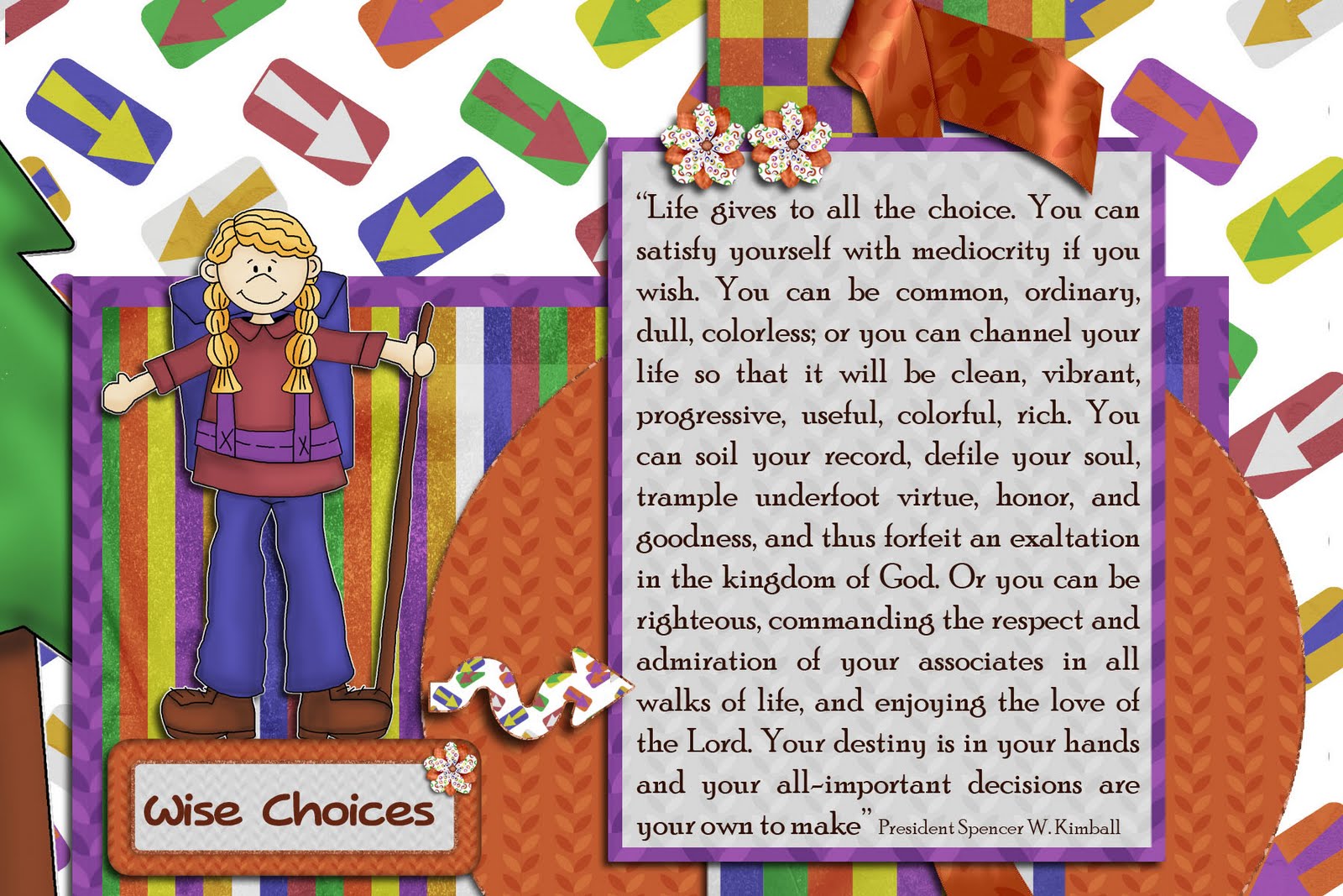 Steadfast and Immovable: Wise Choices Handout FREEBIE!