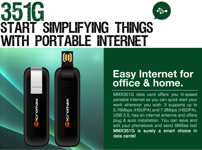 Micromax Mobiles features and reviews: DATA Card