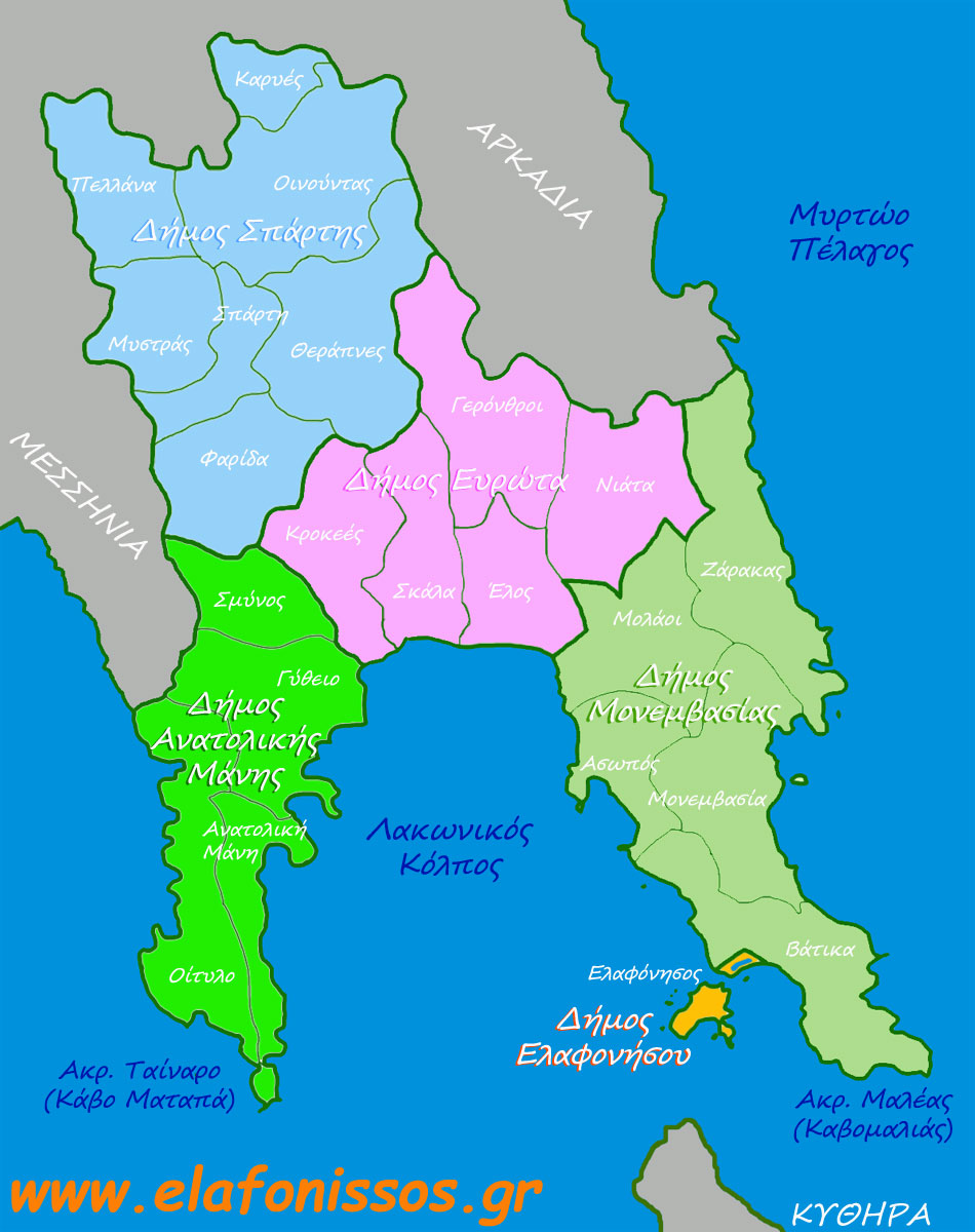 Λακωνία: Λακωνία, (χάρτης).