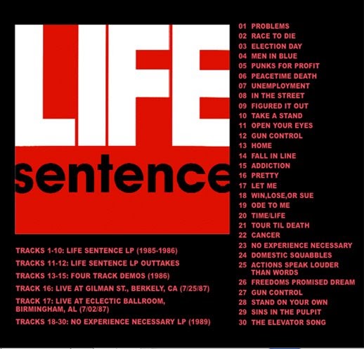 Life Sentence Chicago Punk 80s