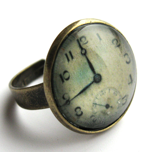 I Love Handmade: Vintage Clock Ring by Ruby Spirit Designs