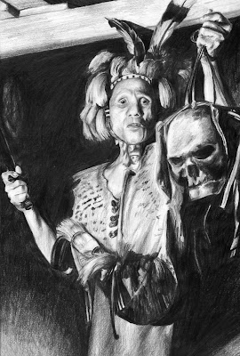 Reginald Weaver's portfolio: Pencil render of a Dayak headhunter