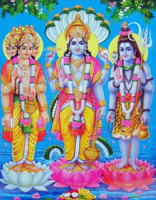 HINDU GOD - GODESS: HINDU GOD BRAHMA , VISHNU, MAHESHWARA
