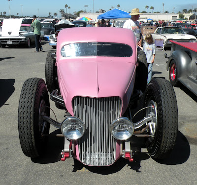 Just A Car Guy: Pink hot rod dualie... ya won't see another one of these