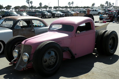 Just A Car Guy: Pink hot rod dualie... ya won't see another one of these