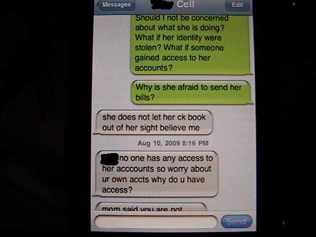 Elder Financial Abuse: Our text messages