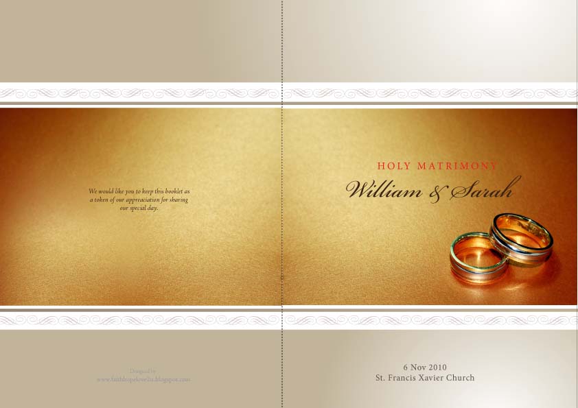 Faith Hope Love: Wedding Booklet Cover