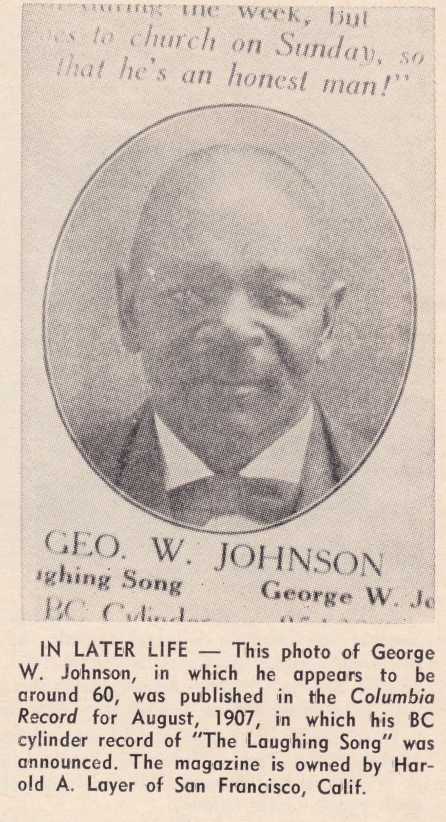 Jas Obrecht Music Blog: George W. Johnson: Forgotten Black Superstar