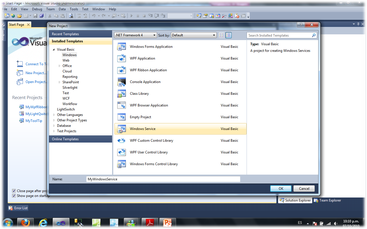 Todo en Visual Basic.Net: Creando un servicio windows...