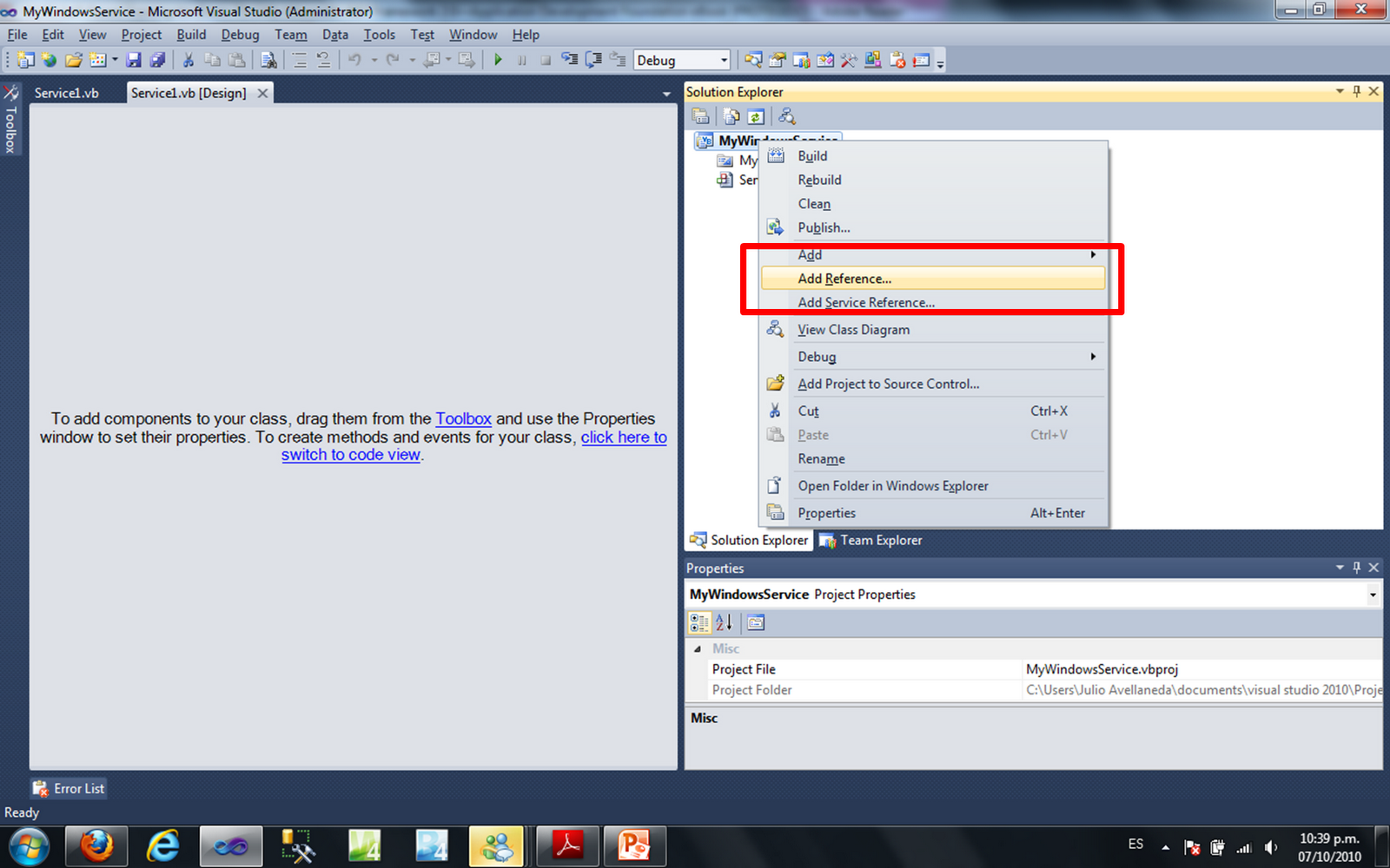Todo en Visual Basic.Net: Creando un servicio windows...