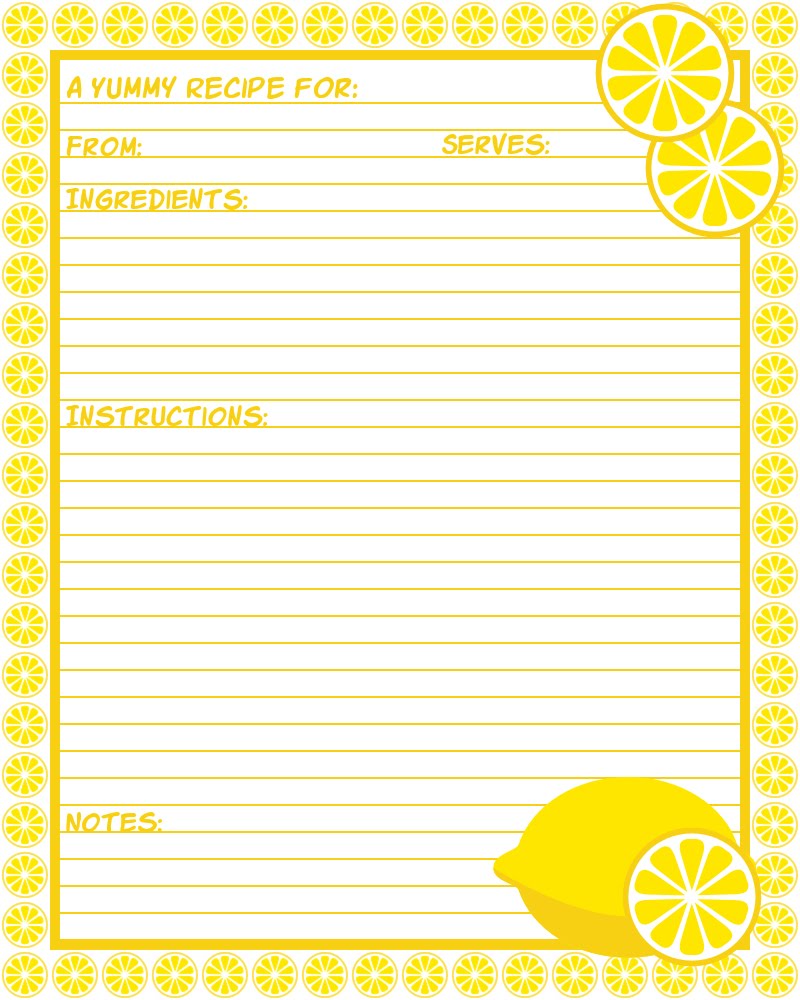 Don't Eat the Paste: Lemon Cups recipe with printable recipe pages