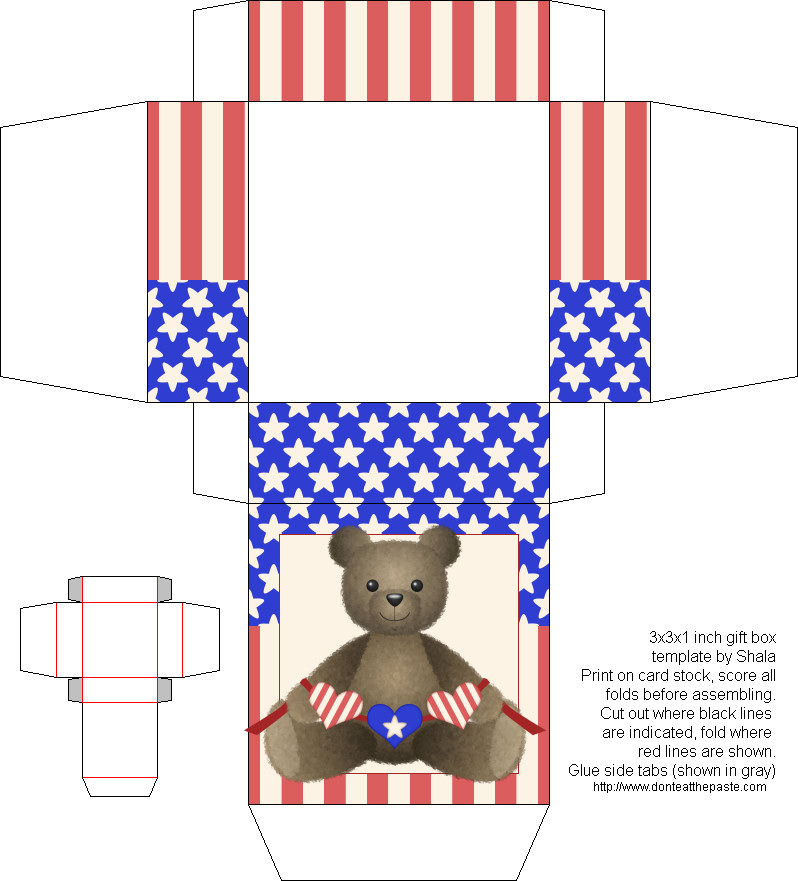 Don't Eat the Paste: July 4th printable boxes and paper