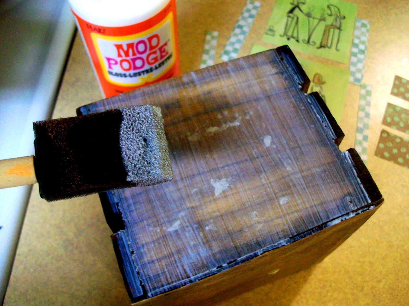 Delight Inspired: Mod Podge Box / Craft Room Part 1