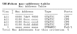 Computer Networks: Switch MAC address tables