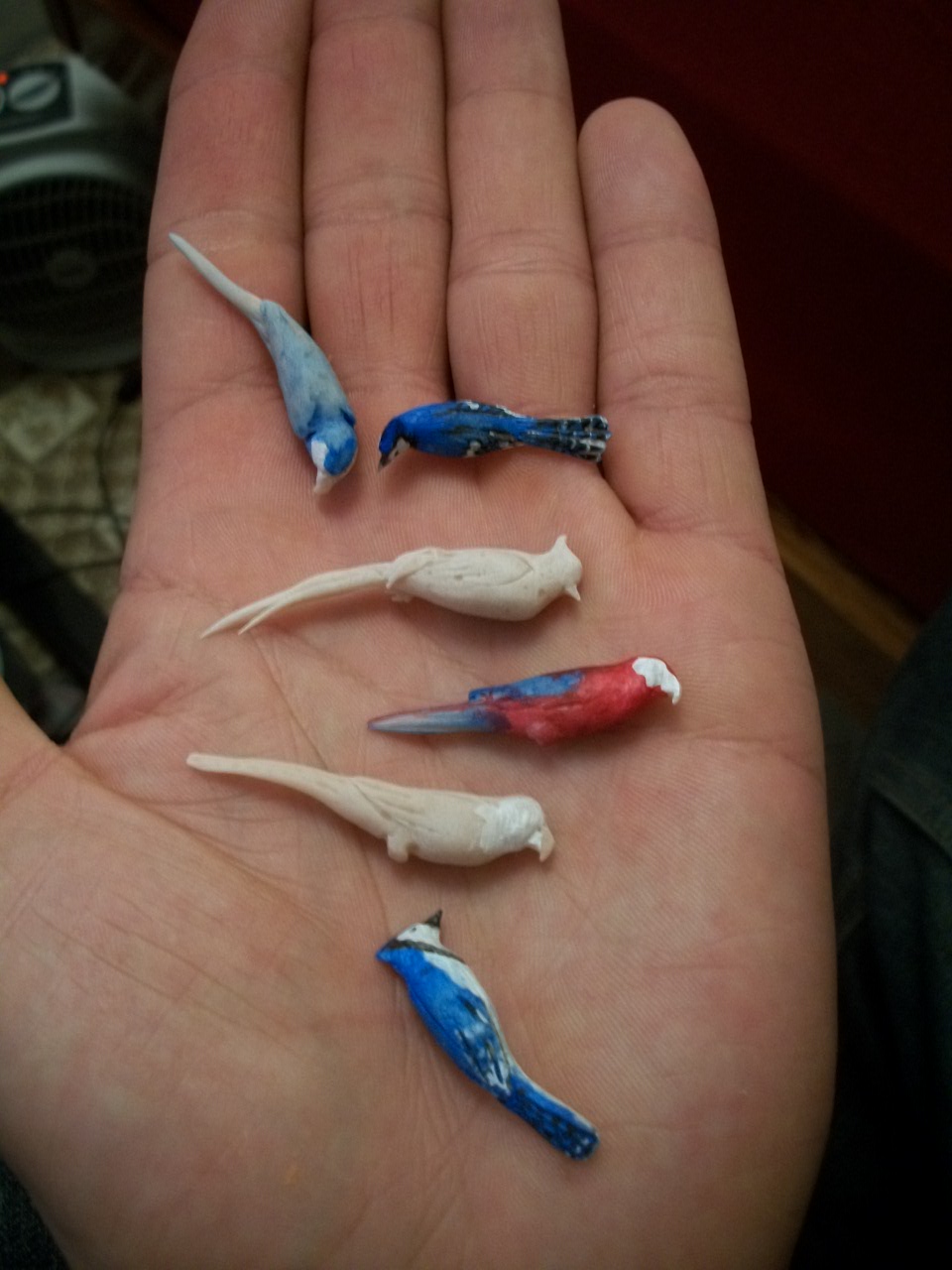 The Butterfly People : Six little polymer clay birds