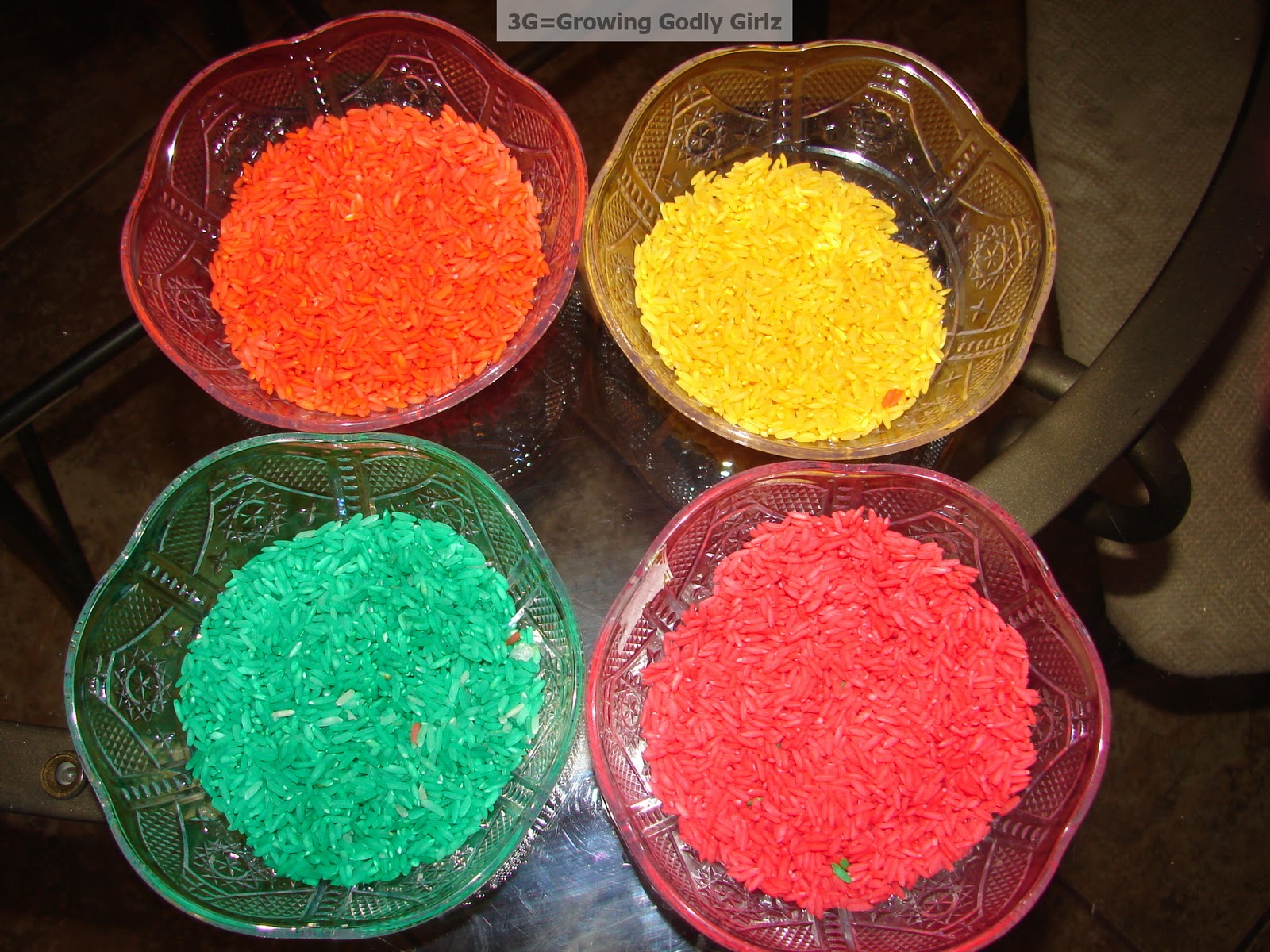 3G=Growing Godly Girlz: Dyed Rice Artwork and More!