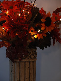 shelley b decor and more: Lighted Floral Fall Arrangement