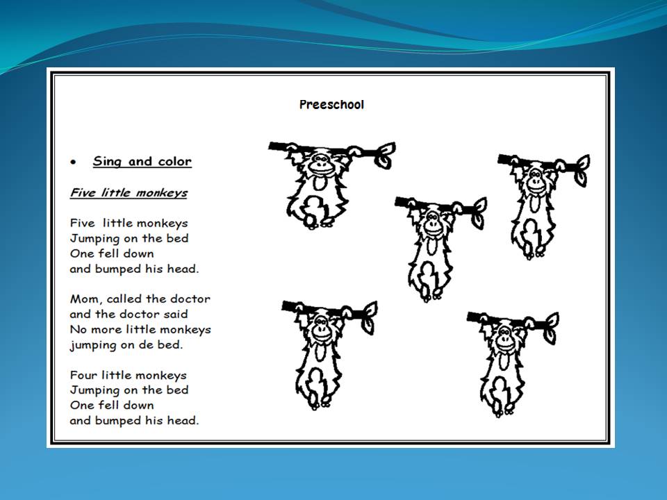 Mi Preescolar: FIVE LITTLE MONKEYS