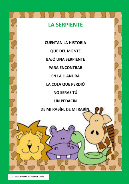 Letritas Infantiles: Poesias de animales