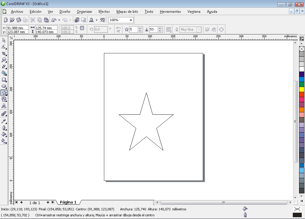 corel draw: estrella