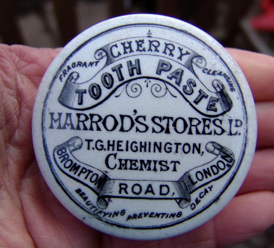 Teeth Care Meets Transferware (Pot Lids)