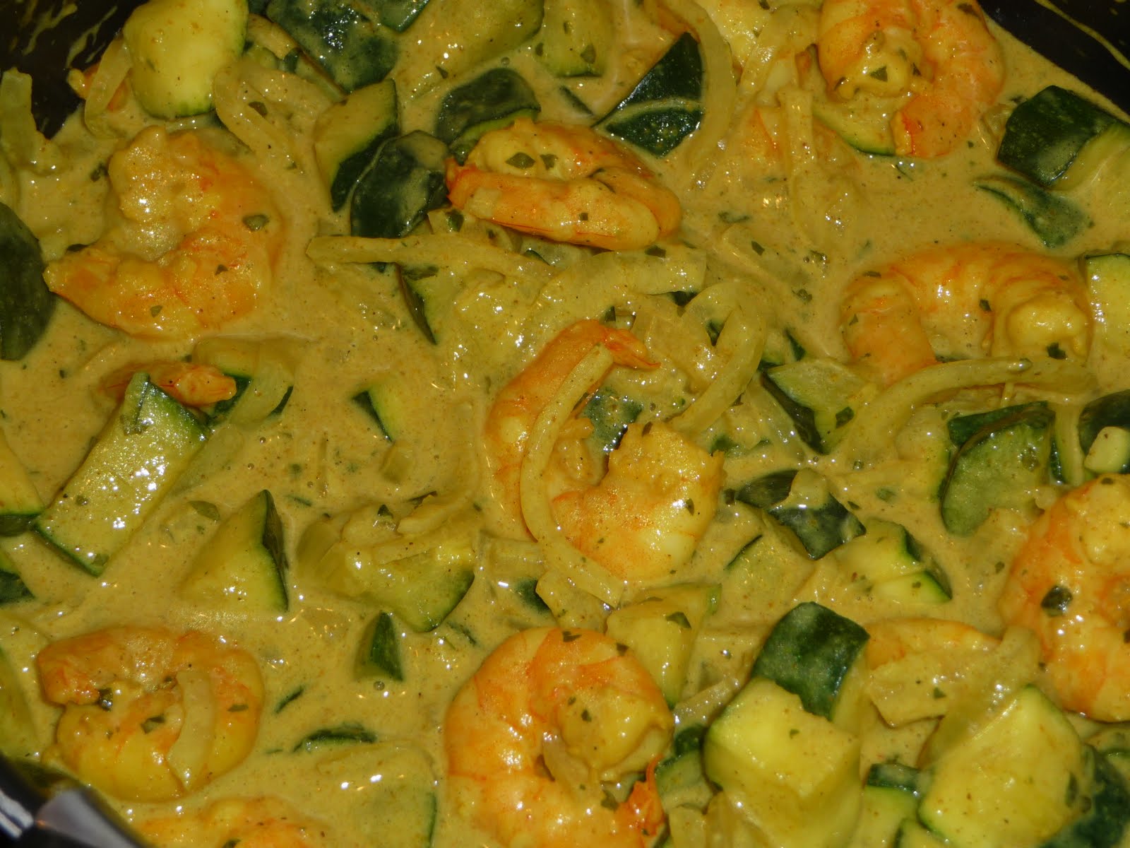 Curry de Courgettes aux Crevettes