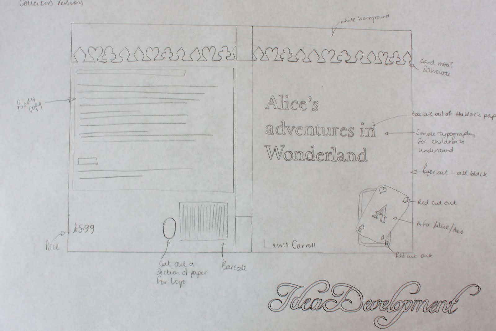 FMP: Alice In Wonderland - Book Cover Design - draft ideas