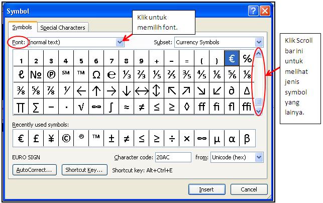 Menyisipkan Symbol di Microsoft Word 2003. - Unlimited Computer