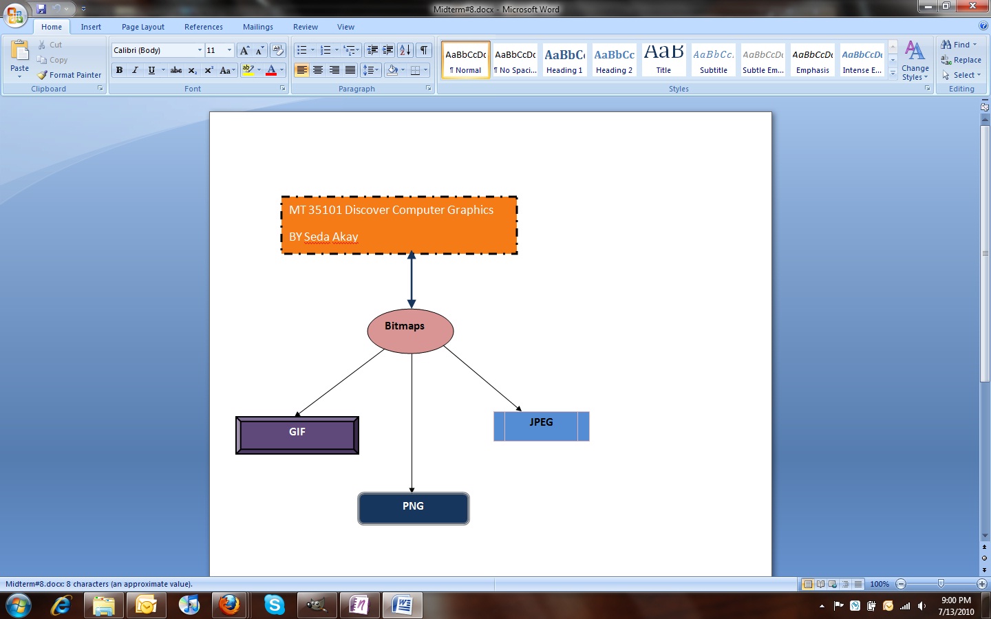 Seda Akay's Graphics Course: Midterm #9, 10--Microsoft Word Video ...